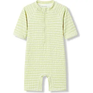 MILKBARN Zipper Shortall Swimsuit - Green Gingham